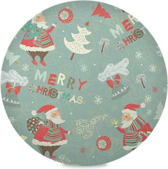 Mnsruu Niedliche Winterschnee Weihnachten Platzsets Rund Abwaschbar Tischsets 1er/4er/6er Set Hitzebeständig und rutschfest Platzset für Küche Party Esstisch