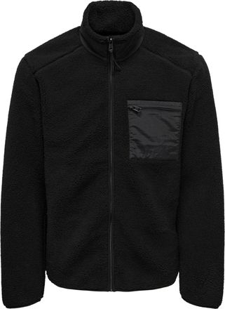 Only & Sons Herren Onsdallas Sherpa Jacket OTW Vd Fleecejacke, Black, M