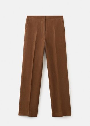 Mango Pantalon de costume lin marron - Femme - 32 - MANGO