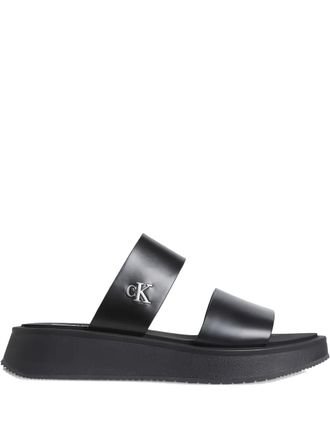 Calvin Klein Jeans sandales plateforme &agrave; double bride - Noir