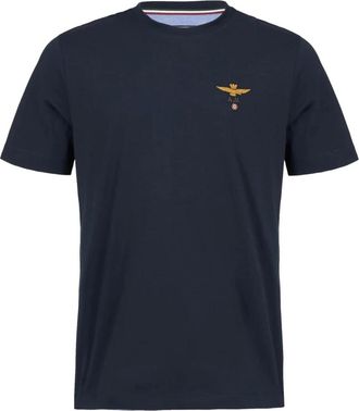 Aeronautica Homme, Tops, Bleu, Taille: M 261Ts1580Uj00372 T-shirt basique &agrave; col rond