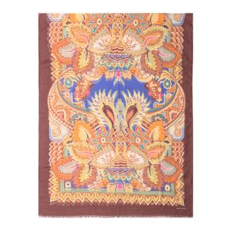 Etro Femme, Accessoires, Multicolore, Taille: ONE Size Foulard Imprim&eacute; en Coton et M&eacute;lange de Soie
