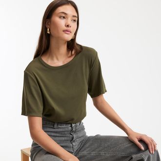 La Redoute Collections T-shirt Col Rond Manches Courtes