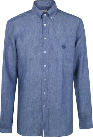 Etro Homme, Chemises, Bleu, Taille: 3XL Chemise boutonn&eacute;e avec logo