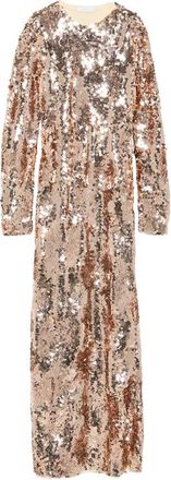 Paco Rabanne Sequin-embellished Long-sleeve Maxi Dress