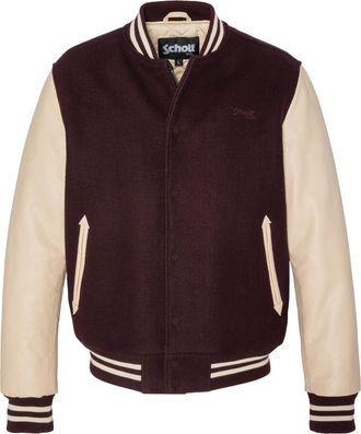 Schott NYC Herren Lc8705x Jacke, Bordeaux/Beige, L
