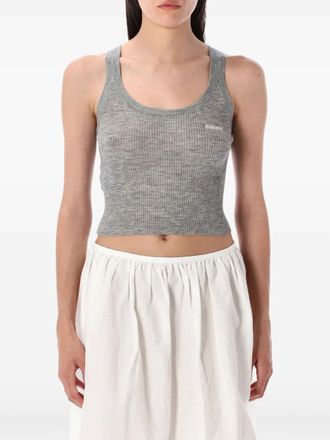 Miu Miu Geripptes Trägershirt - Grau