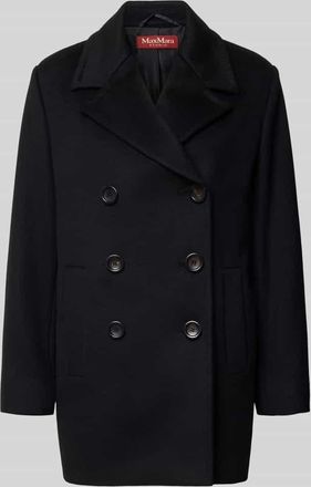 Max Mara Wollmantel mit doppelreihiger Knopfleiste Modell MAGENTA