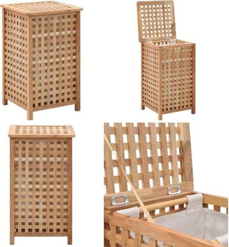 vidaXL Coffre à linge 39 x 39 x 65 cm Bois de noyer massif - panier à linge - paniers à linge - Home & Living - Brun