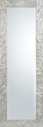 MO.WA Spiegel Wandspiegel Silber 50x145 Lehnspiegel Modern Holzrahmen Garderobenspiegel Flurspiegel Bodenspiegel Schlafzimmer Eingangspiegel Holzspiegel