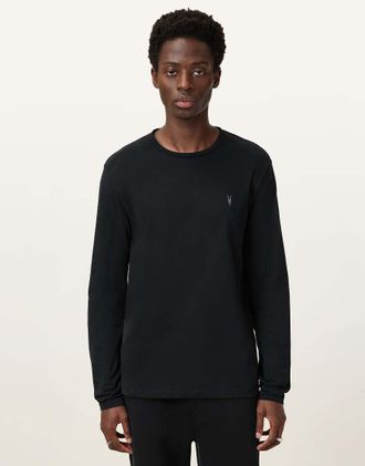AllSaints Brace - Sweat ras de cou &agrave; manches longues - Noir de jais
