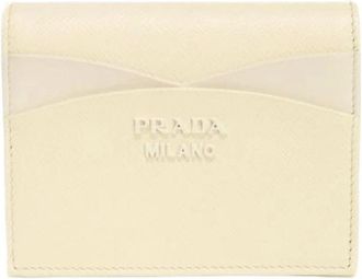 Prada Portefeuille Bifold Saffiano Pre-owned - Femme - Pre-owned - Beige - Taille: ONE Size