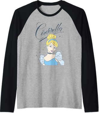 Disney Cinderella Headshot With Fancy Script Raglan