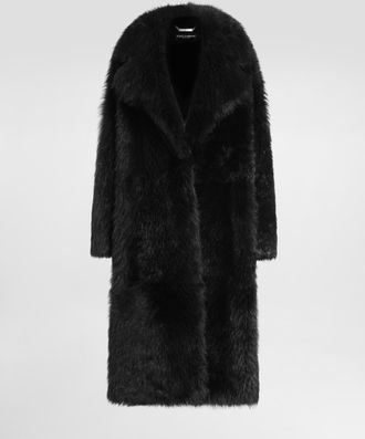 Dolce & Gabbana Single-breasted Shearling Coat - Frau M&auml;ntel Und Jacken Schwarz 40