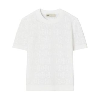 Tory Burch Wei&szlig;e Texturierte T-Shirts und Polos - - Tops - Damen - Wei&szlig; - XS