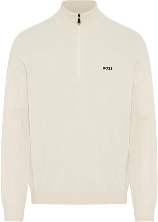 HUGO BOSS Strickpullover Stehkragen mit Reißverschluss, Regular Fit