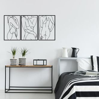 Hanah Home Stylish Black Decorative Metal Wall Accessory, 103 x 50 cm | 100% Metal, 1.2mm Thickness | Perfect for Modern Home Decor & Unique Wall Art