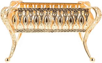 BESPORTBLE Goldfarbenes Quadratisches Metall fruchttablett mit Luxuri&ouml;sem Design Vielseitiges Snack Obstteller f&uuml;r Haushalt Partys und Wohnzimmer Dekoratives Abl