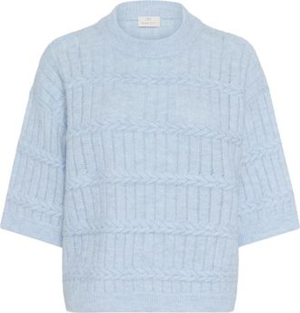 Kaffe Femme, Pulls, Bleu, Taille: 44 FR Tricot &agrave; col rond
