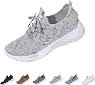 Generic Chaussures de course d&eacute;contract&eacute;es &agrave; enfiler pour femme - En maille respirante - Antid&eacute;rapantes - L&eacute;g&egrave;res - Pour le fitness, le tennis, le sport, gris