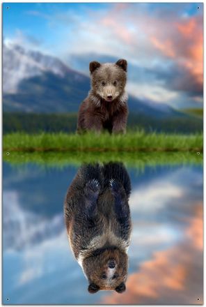 Wallario Outdoor-Poster f&uuml;r Garten oder Balkon Zukunftsaussichten, Motivbanner Gr&ouml;&szlig;e: ca. 60 x 90 cm, Outdoor-Bild