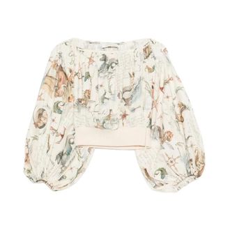 Zimmermann Femme, Blouses et Chemises, Blanc, Taille: 36 FR Top Imprim&eacute;