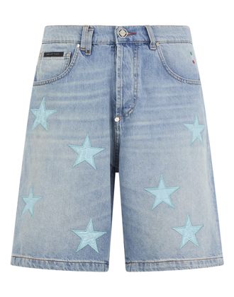 Philipp Plein Denim Shorts Cocco Stars