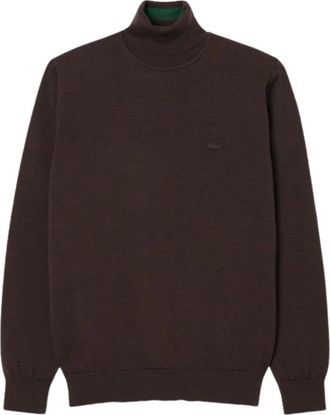 Lacoste Homme, Pulls, Brun, Taille: XL Merino Wool Turtleneck