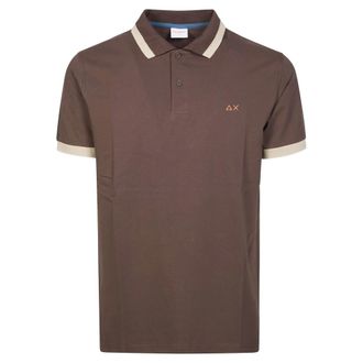 Sun 68 Homme, Tops, Brun, Taille: XL Polo Bordo Contrasto