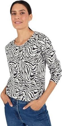 Damart Pull Maille Fine Femme Noir Imprim&eacute; Taille 46/48