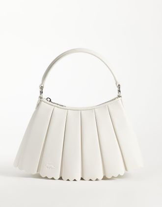 Lacoste Lenglen Schultertasche in Cremewei&szlig;