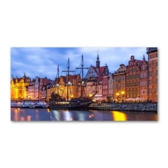 Tulup Leinwandbild - Wandkunst - Drucke auf Leinwand - Leinwanddruck -125x50 cm - Landschaften - Mehrfarbig - Danzig Altstadt