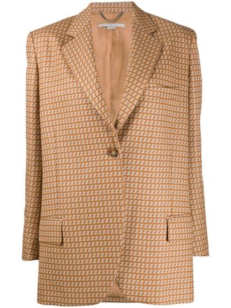 Stella McCartney blazer droit &agrave; imprim&eacute; abstrait - Orange