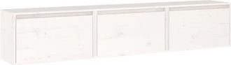 vidaXL Meubles tv 3 pcs Blanc Bois massif de pin Vidaxl