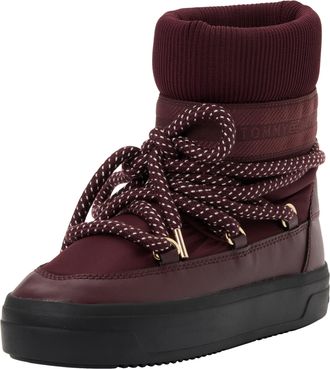Tommy Hilfiger Schneestiefel f&uuml;r Damen, wasserabweisend, FW0FW09260 Outdoor-Stiefel, Rot (Marzemino), Gr&ouml;&szlig;e 40, Red Marzemino, 40 EU