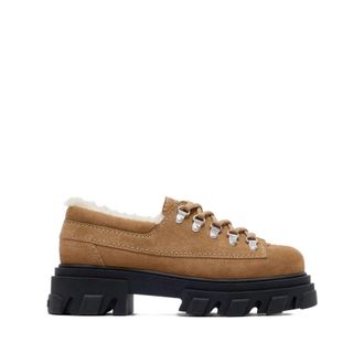Ganni Derby-Schuhe mit Lammfellbesatz - - Shoes - Damen - Braun - 41 EU