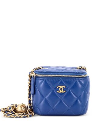 Chanel Pearl Crush Vanity Case with Chain Quilted Lambskin Mini clutch bag - Bleu