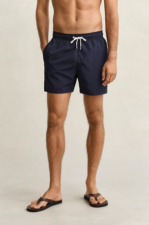 GANT Badeshorts GANT, Herren, Gr. XXL, N-Gr, marine, Web, Polyamid, unifarben, Badehosen Badeshorts, Regular fit mit elastischem Bund