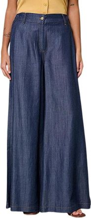 Kaos Kaos, Femme, Pantalons, Bleu, Taille: 38 FR Maxi Pantalon Palazzo