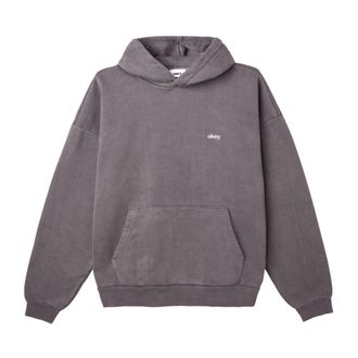 Obey Lowercase Pigment Dyed Hoodie - - Sweatshirts & Hoodies - Herren - Grau - S