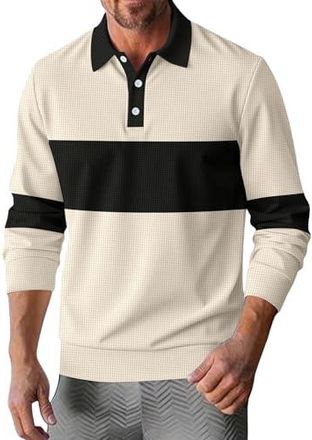 Generic Polo classique boutonn&eacute; pour homme, coupe classique, haut basique vintage, l&eacute;ger et confortable, tunique de travail, kaki, 3XL