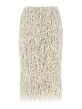 Dries Van Noten Jupe Midi - Blanc