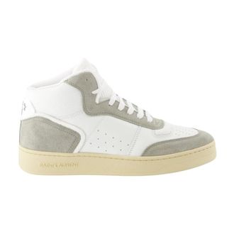 Saint Laurent Bicolor Leder- und Wildleder-Sneakers - - Shoes - Herren - Wei&szlig; - 40 EU