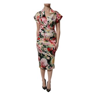 Dolce & Gabbana Florales Etui-Midikleid - - Dresses - Damen - Mehrfarbig - 2XS