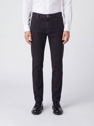 Pantaloni Torino Slim-Fit Jeans aus Baumwoll-Denim mit mittlerer Leibh&ouml;he