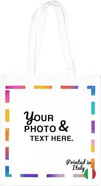 JOPHY & CO. Shopper personnalis&eacute; 100 % coton Shopper personnalisable 37,5 x 40,5 - poign&eacute;es longues et confort - cod. 8704, Blanc