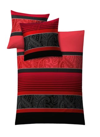 Kleine Wolke 6162453954 Bettw&auml;sche Cambridge, Ma&szlig;e: 155 x 220 cm und 80 x 80 cm, Farbe: Rubin