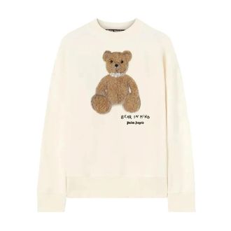 Palm Angels Wei&szlig;e Bear In Mind Sweatshirt - - Sweatshirts & Hoodies - Herren - Wei&szlig; - XL