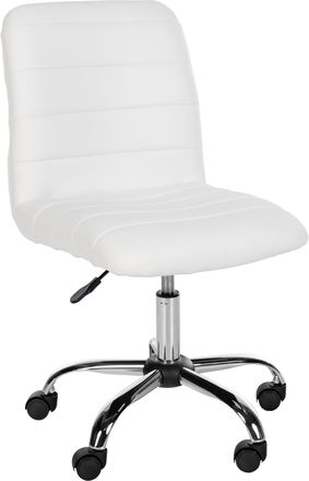 Clp Bürostuhl Redding Kunstlederbezug I Arbeitsstuhl mit Rückenlehne I Drehstuhl höhenverstellbar I Arbeitshocker bis 150 kg belastbar, Farbe:weiß