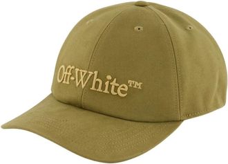 Off-white Homme, Accessoires, Vert, Taille: ONE Size Casquette de baseball brodée Bookish